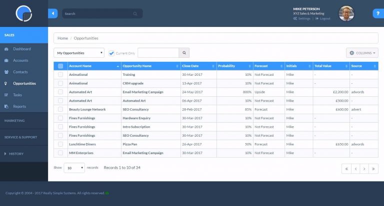 Really Simple Systems - Software For Projects
